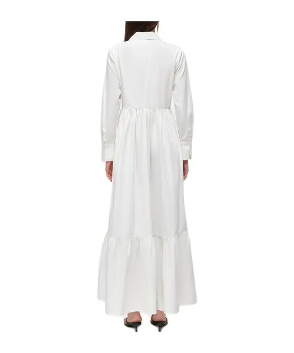 BLUGIRL Long-sleeved Shirt Dress With Ruffled Hem
