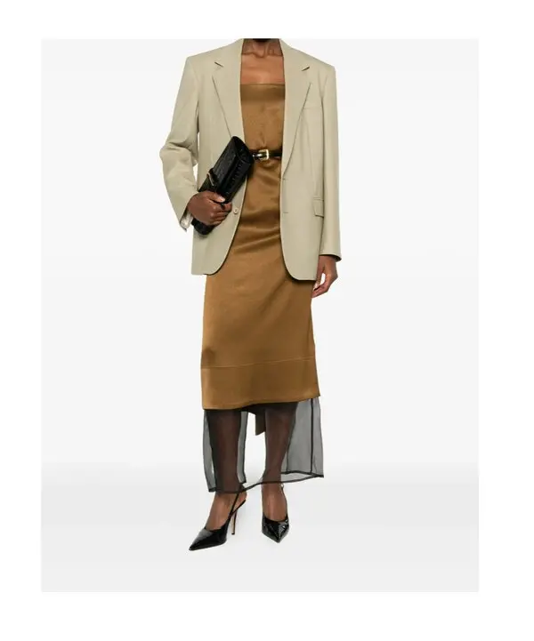 Saint Laurent Long-sleeved Suit Jacket - Nude