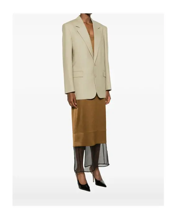 Saint Laurent Long-sleeved Suit Jacket - Nude