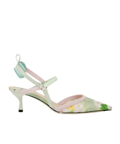 Fendi Colibrì Lite Floral Pumps - Nude