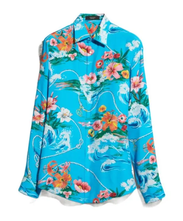 Gucci Printed Collared Long-sleeve Shirt - Multicolor