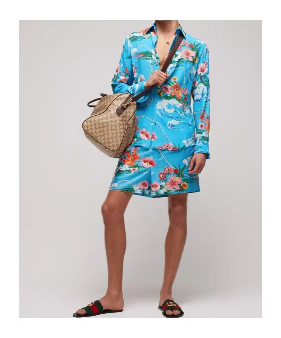 Gucci Printed Collared Long-sleeve Shirt - Multicolor