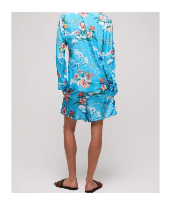 Gucci Printed Collared Long-sleeve Shirt - Multicolor