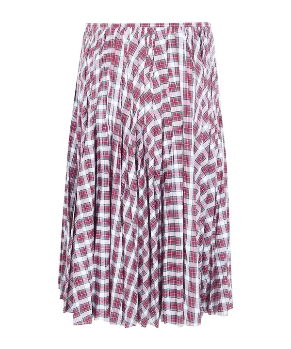 N.21 Plaid Pleated Midi Skirt