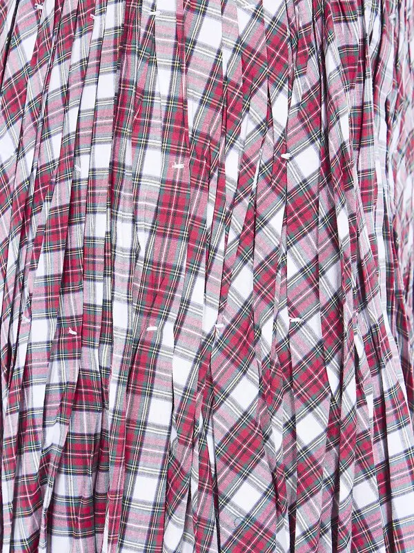 N.21 Plaid Pleated Midi Skirt