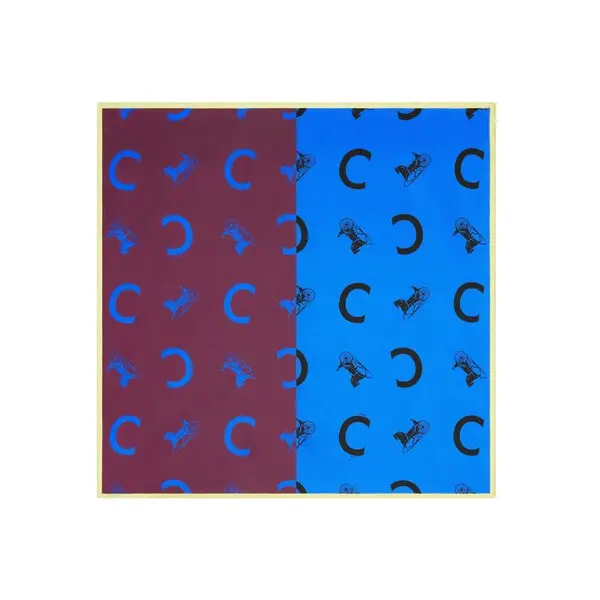 Celine Square In Silk Twill - Blue