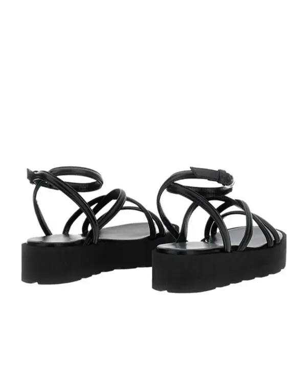 GIANVITO ROSSI Leather Platform Sandals - Black