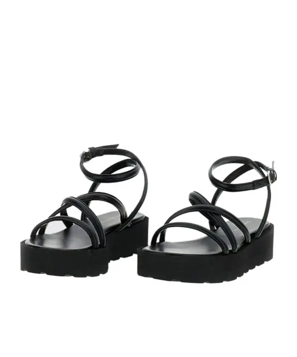 GIANVITO ROSSI Leather Platform Sandals - Black