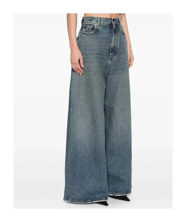 Balenciaga High-waisted Wide-leg Jeans - Green