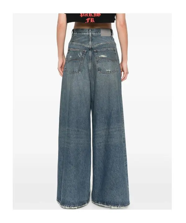 Balenciaga High-waisted Wide-leg Jeans - Green