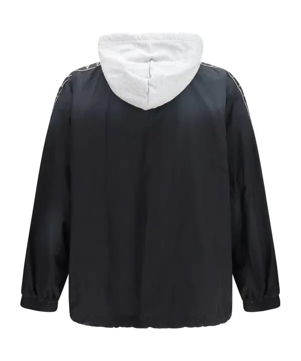 Balenciaga Logo Trim Hooded Jacket