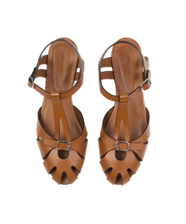 SCAROSSO Gala Cuir Leather Cage Sandals