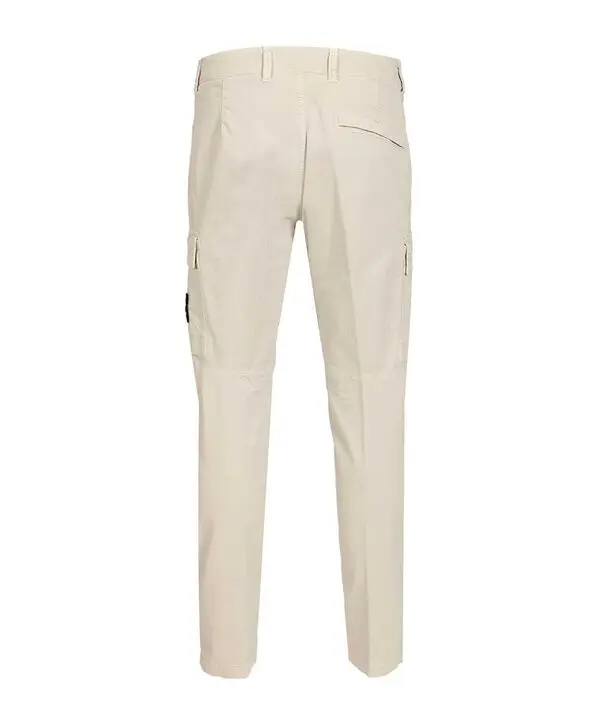 Stone Island Cargo Trousers In Broken Cotton Twill - Nude