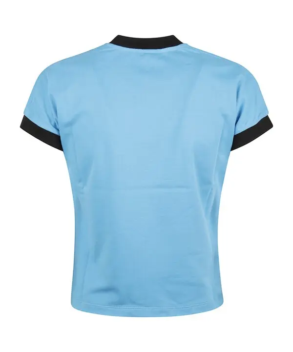 Versace V-neck T-shirt With Gold Emblem