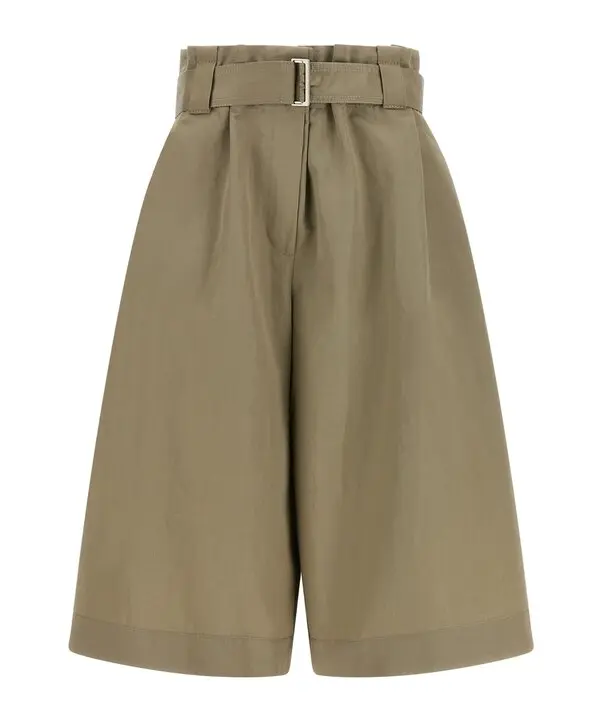 Brunello Cucinelli High-waisted Flared Bermuda Shorts - Gray
