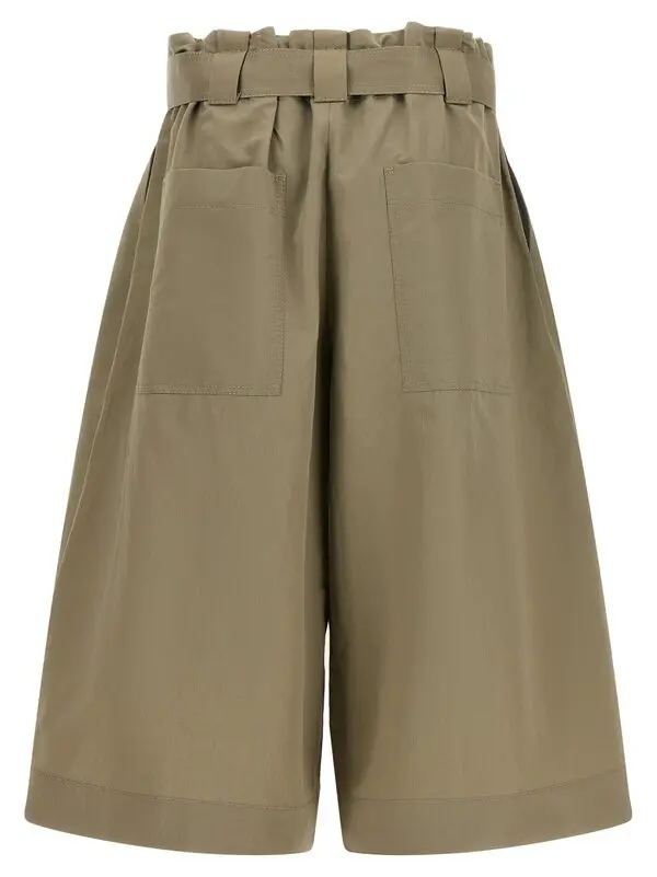 Brunello Cucinelli High-waisted Flared Bermuda Shorts - Gray