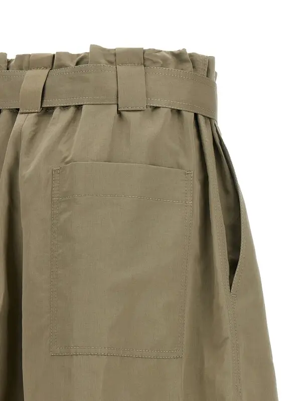 Brunello Cucinelli High-waisted Flared Bermuda Shorts - Gray
