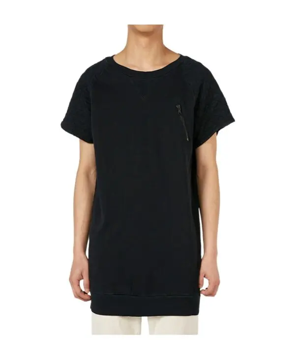 Pierre Balmain Cable Zipper Lace Design Short-sleeved T-shirt