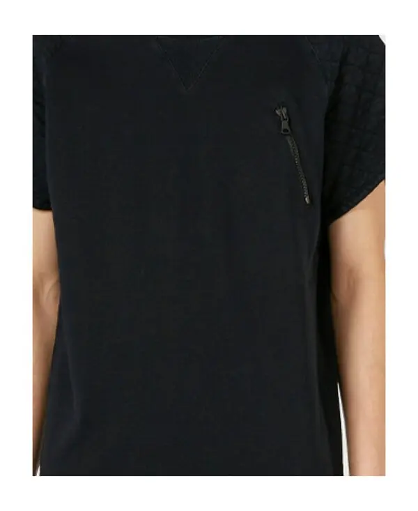 Pierre Balmain Cable Zipper Lace Design Short-sleeved T-shirt