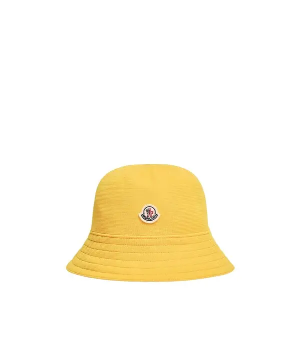 Moncler Logo Patch Bucket Hat - Yellow