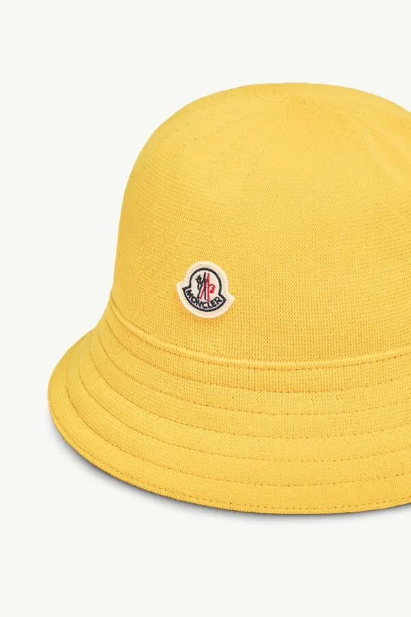 Moncler Logo Patch Bucket Hat - Yellow