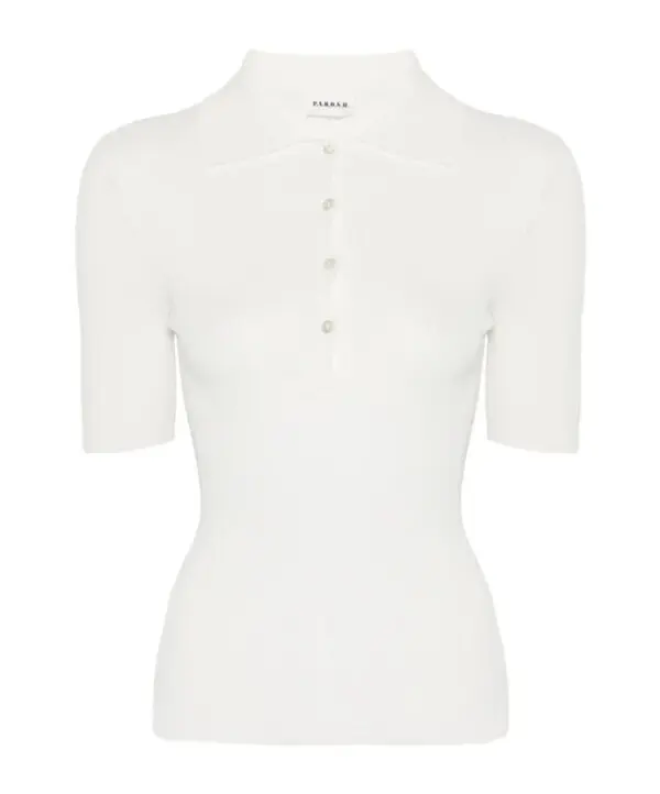 P.a.r.o.s.h Ribbed Knit Buttoned Polo Shirt