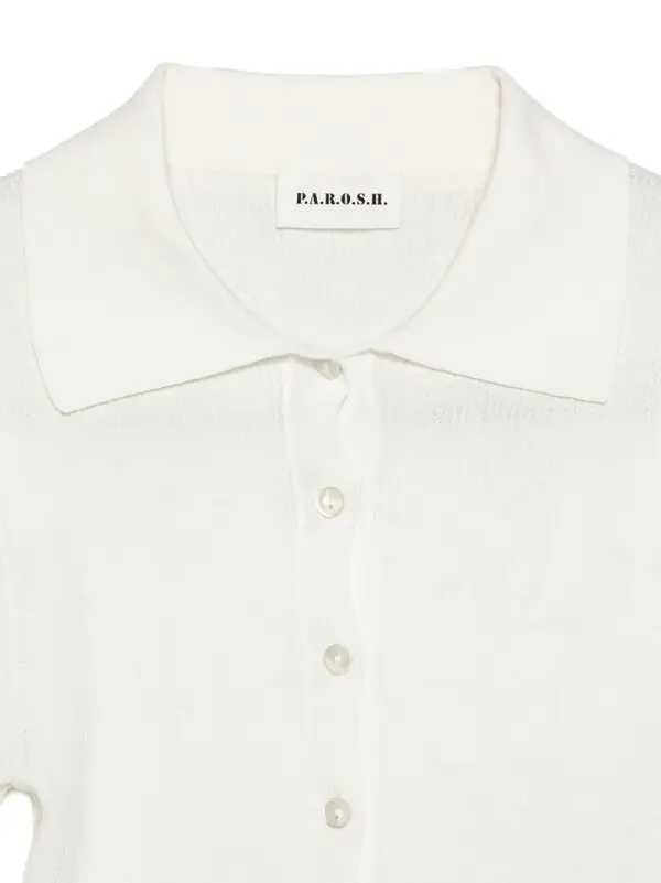 P.a.r.o.s.h Ribbed Knit Buttoned Polo Shirt