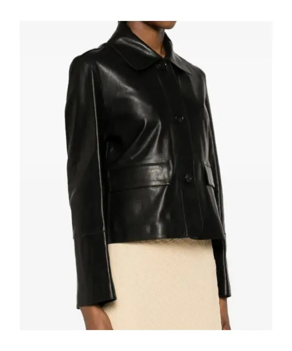 ARMA Leather Jacket With Button Pockets