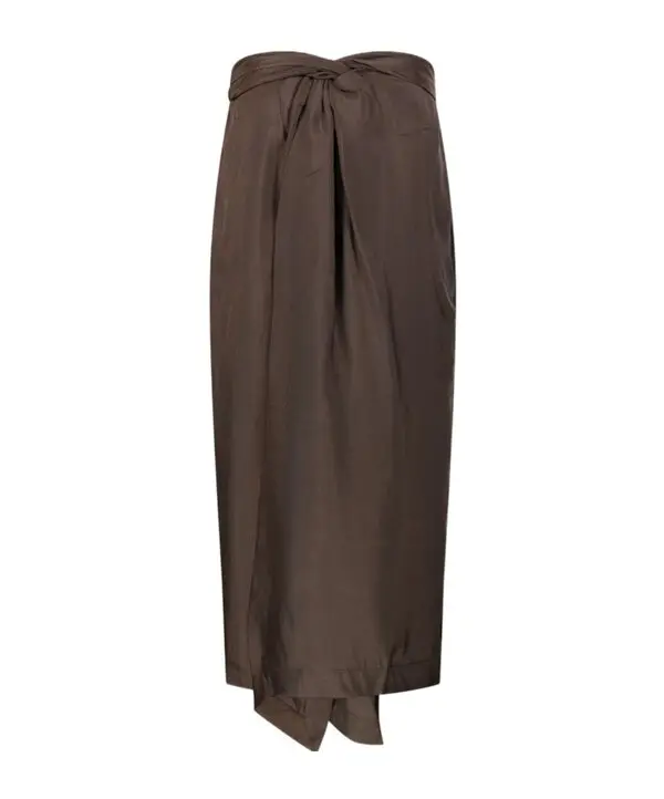 RÓHE Draped Sarong Skirt - Brown