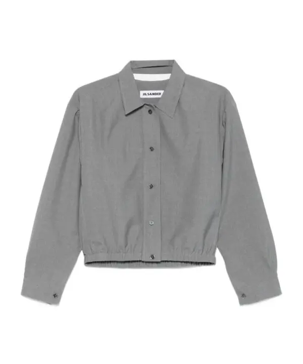 JIL SANDER Poplin Cropped Shirt With Buckle Cuffs
