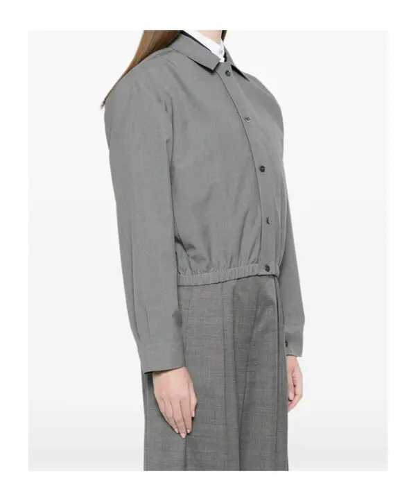 JIL SANDER Poplin Cropped Shirt With Buckle Cuffs