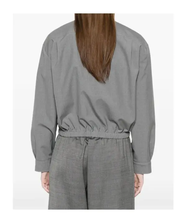 JIL SANDER Poplin Cropped Shirt With Buckle Cuffs