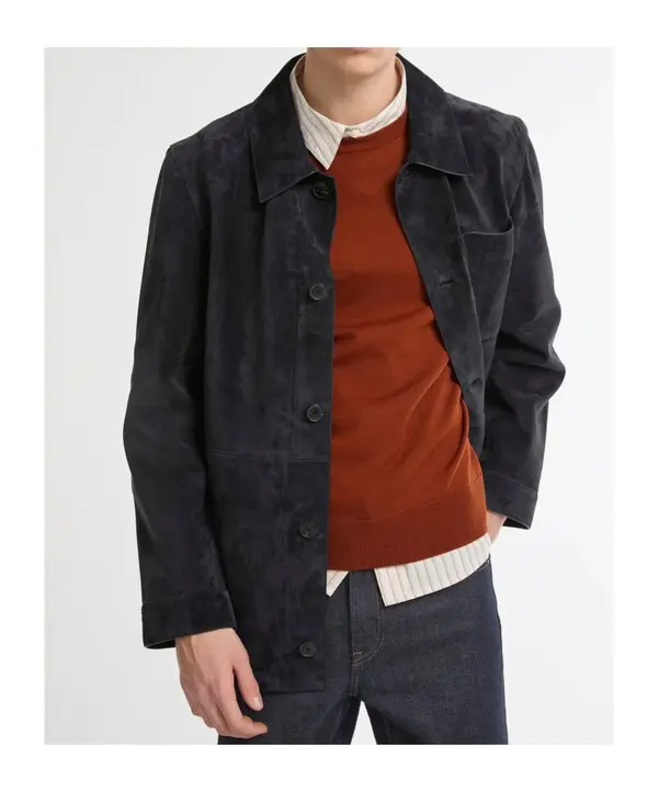 YVES SALOMON Suede Button-fastening Jacket