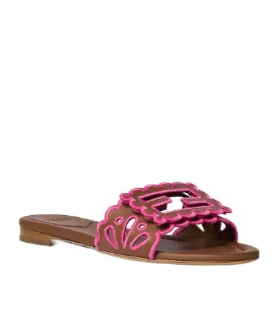 Fendi Logo-appliqué Flat Sandals - Brown