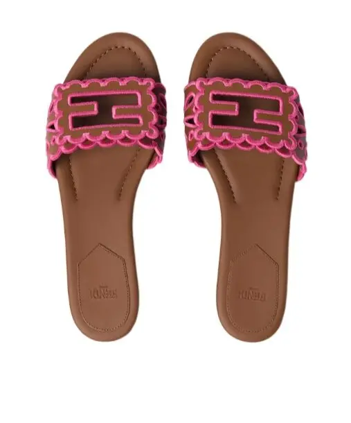Fendi Logo-appliqué Flat Sandals - Brown