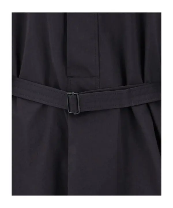 LEMAIRE Belted Cotton Satin Shirt Dress - Dark Blue