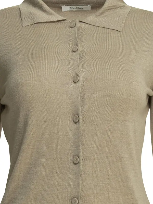 Max Mara Collared Button-up Cardigan - Beige