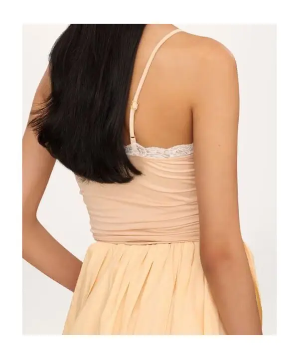 Chloé Ruched Lace-trim Bodysuit - Nude