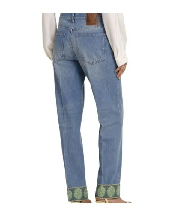 Valentino Garavani Embroidered High Rise Straight Jeans