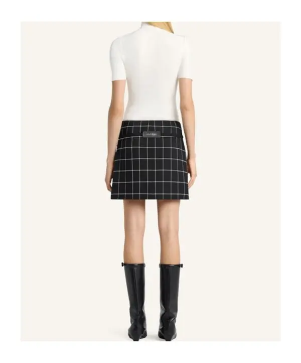 COURREGES Plaid Mini Skirt With Belted Waist