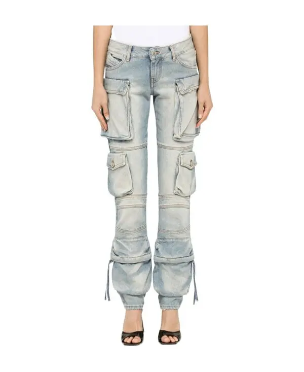 Attico Essie Low-rise Cargo Jeans - Gray