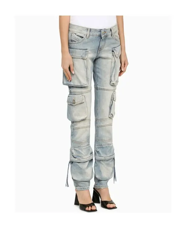 Attico Essie Low-rise Cargo Jeans - Gray