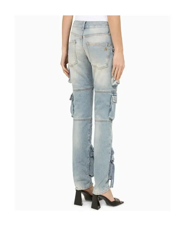 Attico Essie Low-rise Cargo Jeans - Gray