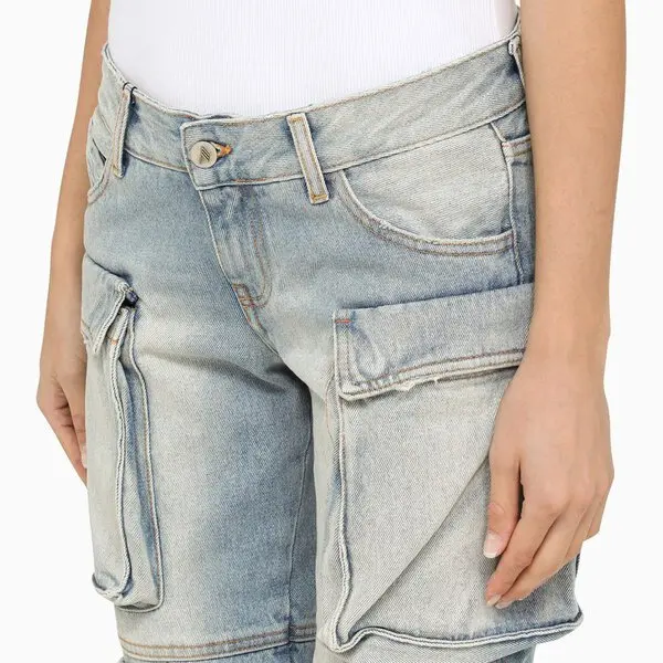 Attico Essie Low-rise Cargo Jeans - Gray