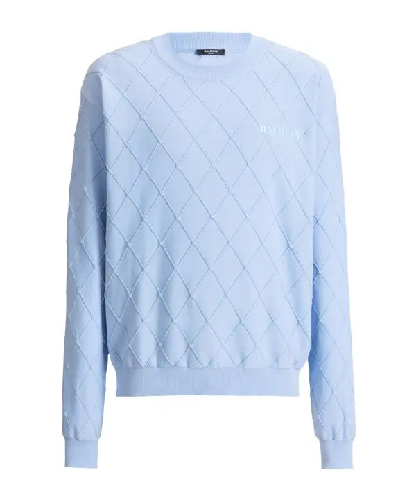 Balmain Diamond-knit Logo Sweater