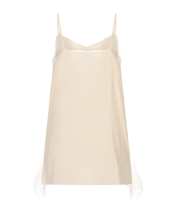 Fabiana Filippi Sleeveless V-neck Lace Trim Top