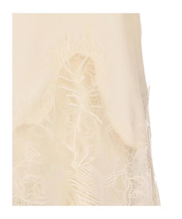 Fabiana Filippi Sleeveless V-neck Lace Trim Top
