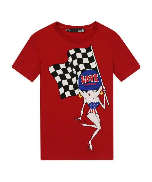 Moschino Printed Cotton T-shirt - Red