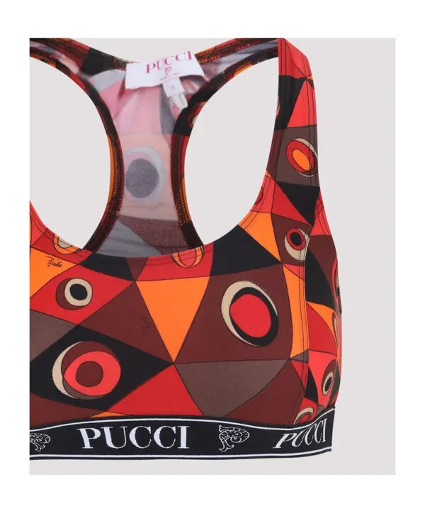 Emilio Pucci Occhi Printed Performance Bra - Red