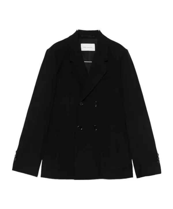 Ami Double-breasted Patch-pocket Blazer - Black
